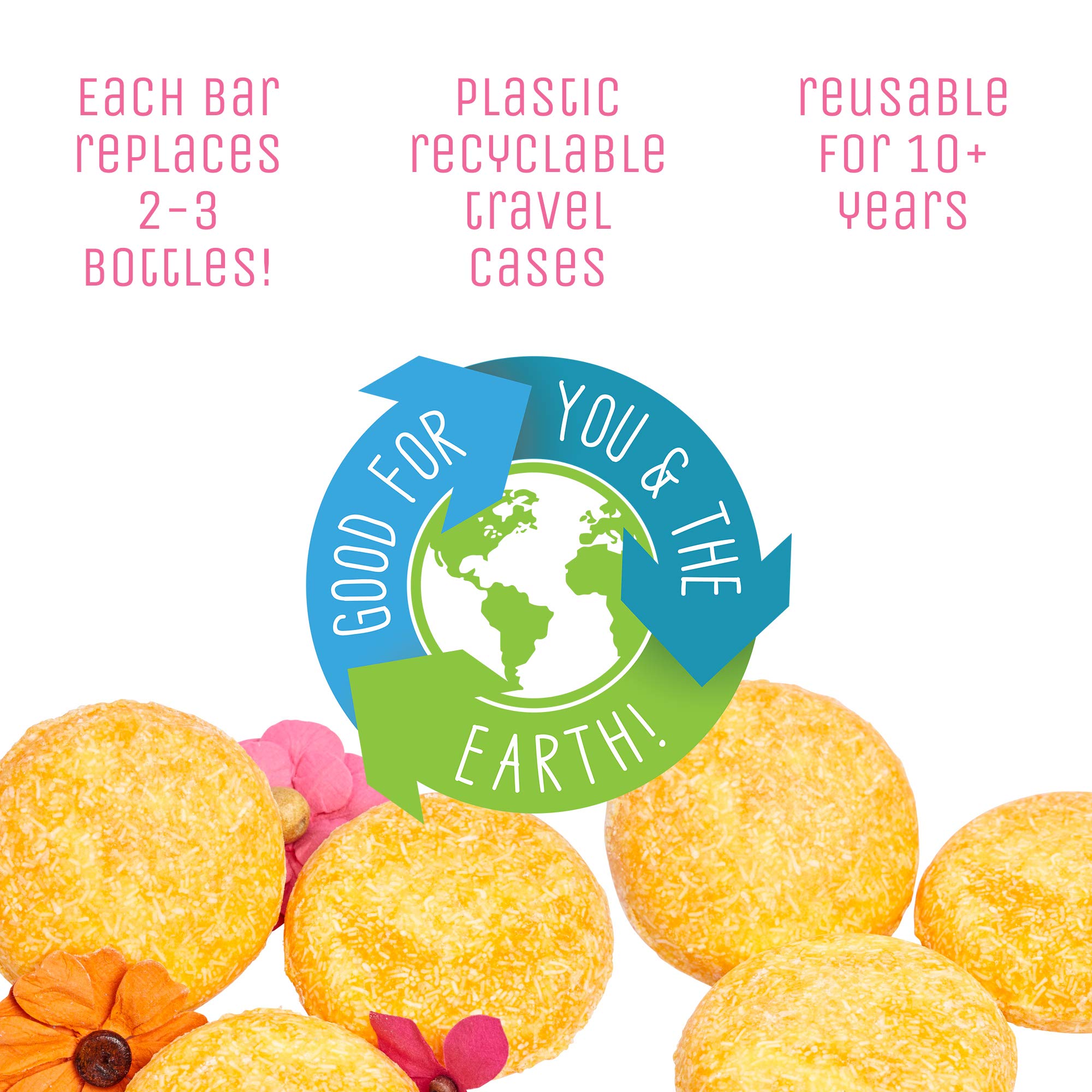Sweet & Sassy Shampoo + Conditioner Bars: Includes 1 Shampoo, 1 Conditioner. Made in the USA. Natural, Organic, SLS Free, Safe for Color Treated Hair. Sunkissed