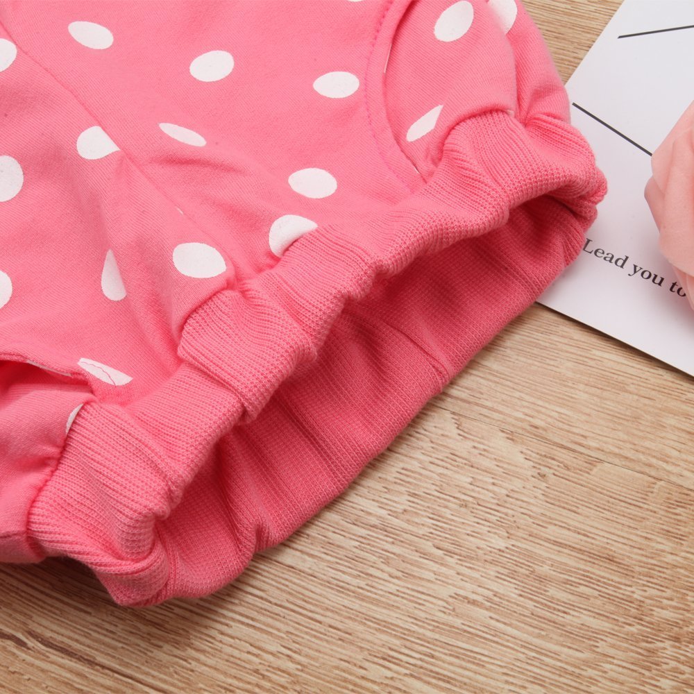 MH-Lucky Baby Girl Clothes Infant Outfits Set 2 Pieces Long Sleeved Tops + Pants (12-18 Months, Pink)