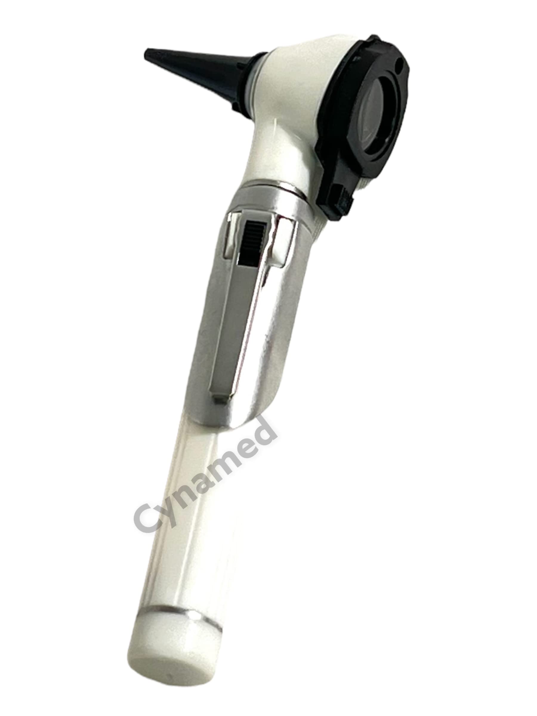 Mini Fiber Optic Otoscope White (Pocket Size) Ent Diagnostic Set with 1 Replacement Bulb Cynamed
