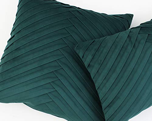 Life is Good James Pleated Velvet Square Throw Pillow, 1 Count (Pack of 1), Green