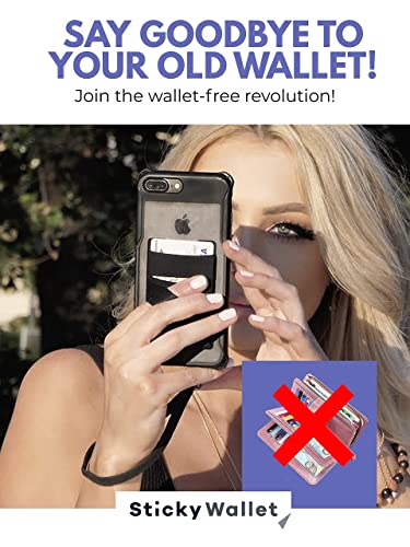 LIFESTYLE DESIGNS The StickyWallet β Premium Spandex Stick-on Phone Wallet Card Holder for any Case β Unique Double Pocket Design + Finger Strap (1 Pack)