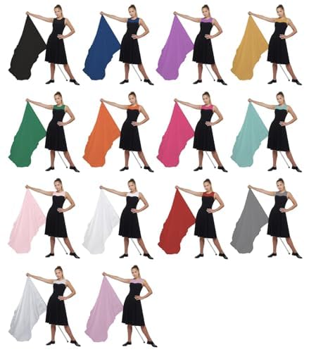Black Color Guard Flag, Curved Rectangle Solid Color Flag for Practice, Made of Easy to Clean Polyester Habutai