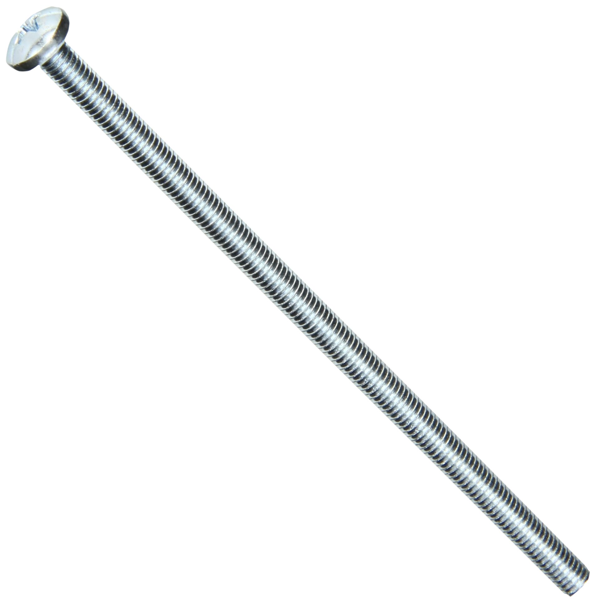 Small Parts Steel Pan Head Machine Screw, Zinc Plated, Meets ASME B18.6.3, #2 Phillips Drive, #10-32 Thread Size, 4" Length, Fully Threaded, Imported (Pack of 10)