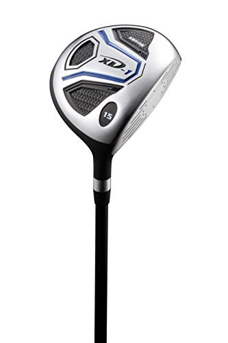 Aspire XD1 Men's Complete Golf Clubs Package Set Includes Titanium Driver, S.S. Fairway, S.S. Hybrid, S.S. 6-PW Irons, Putter, Bag, 3 H/C's Right Hand - Blue - Choose Size! (Regular Size, Right Hand)