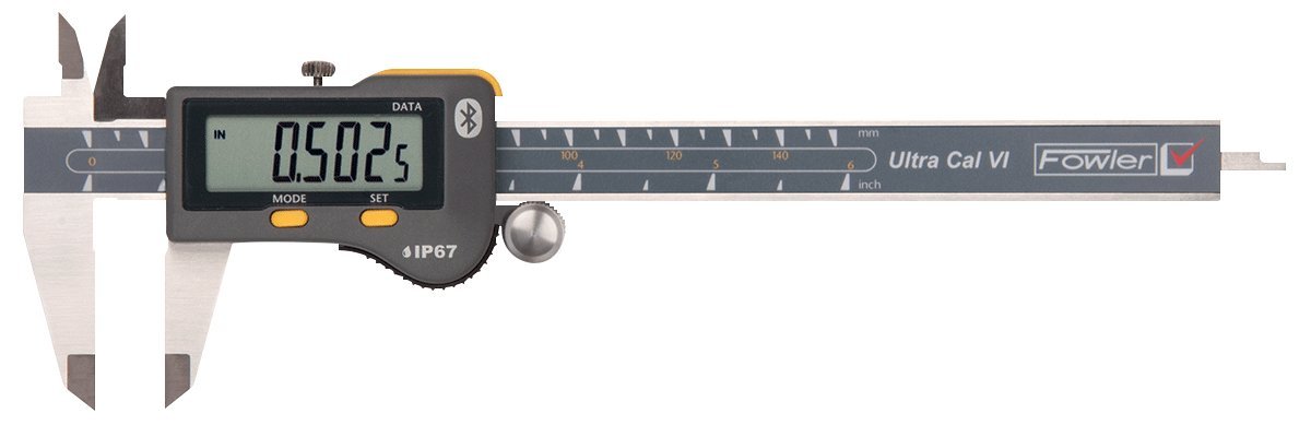 Fowler 54-100-167-0, Swiss Ultra-Cal Vi Digital Caliper With 0-6"/150MM Measuring Range,Grey
