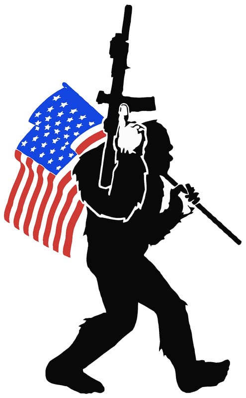 Bigfoot American Flag | Gun Rights | Great Gift Idea|Single |5 Inch Magnet | Made in The USA | Car Auto Tool Box RefrigeratorMagnet | MAG11400