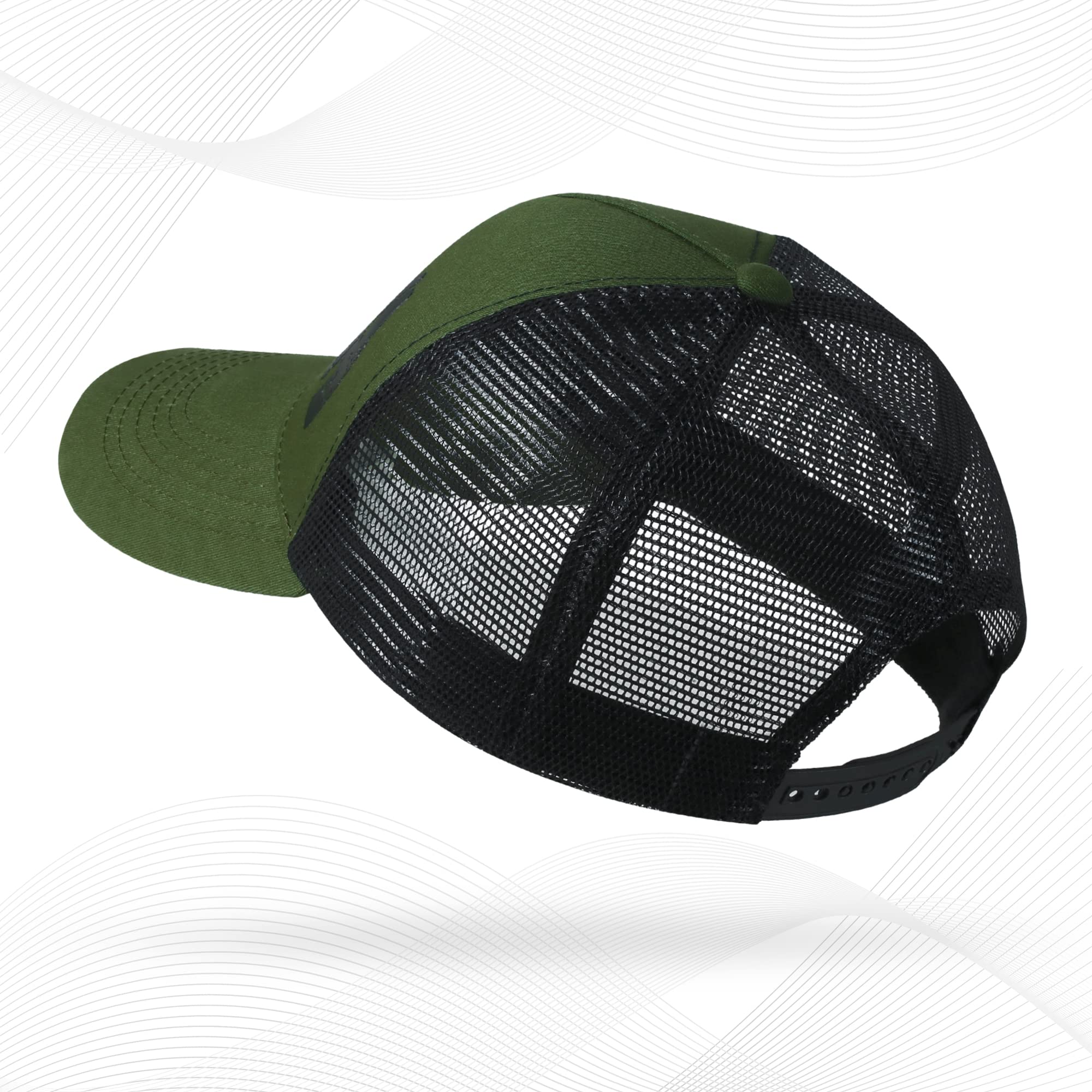 AURR USA Trucker Hat - American Flag Hat for Men & Women - Adjustable Baseball Cap, Snapback Closure - One Size Fits Most Olive
