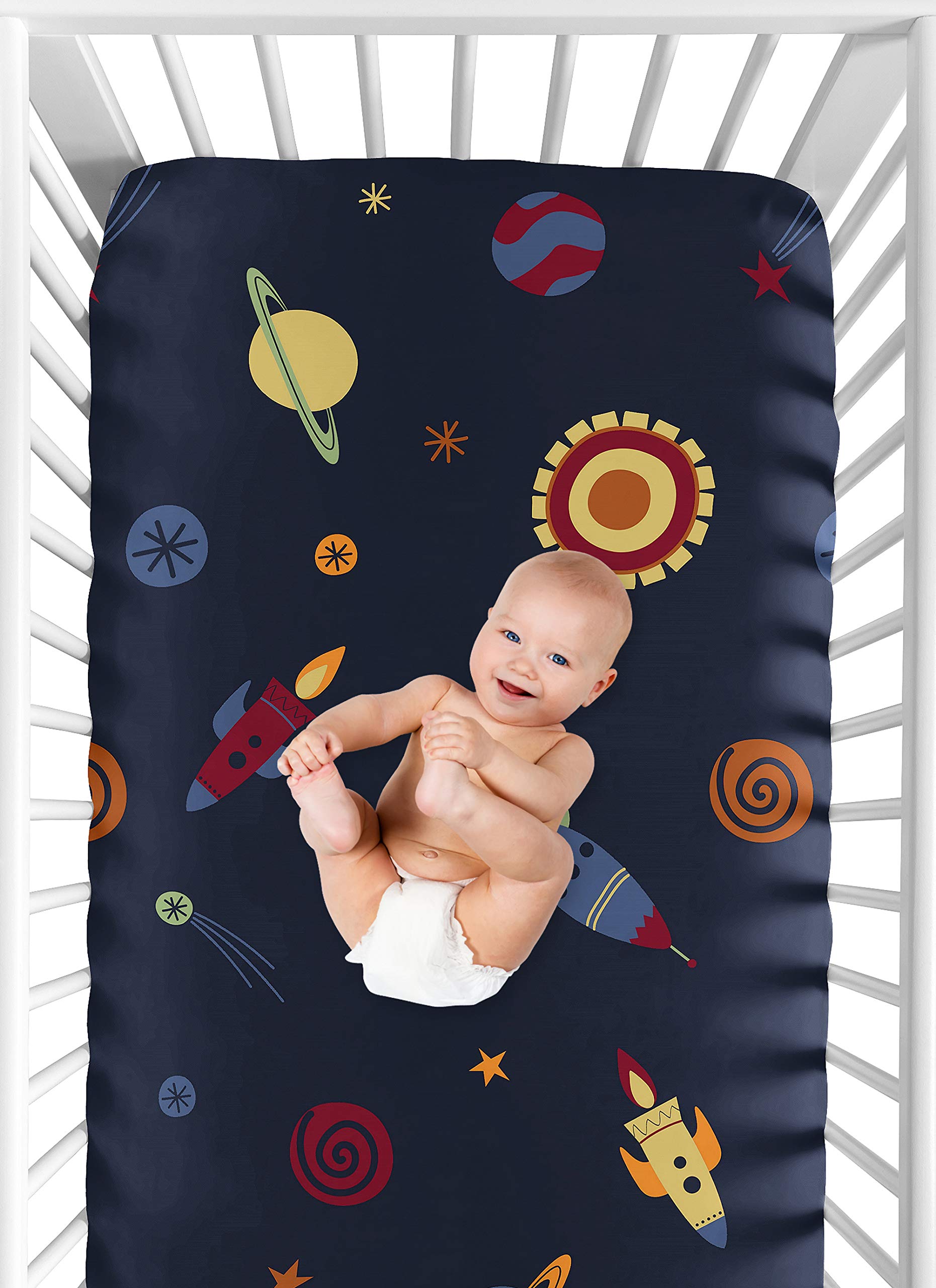 Fitted Crib Sheet for Space Galaxy Baby/Toddler Bedding Set Collection - Galactic Print