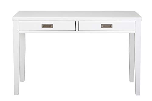 Amazon Brand β Stone & Beam Rectangular 1-drawer Modern Home Office Writing Desk with Recessed Metal Handles, 48"W, White