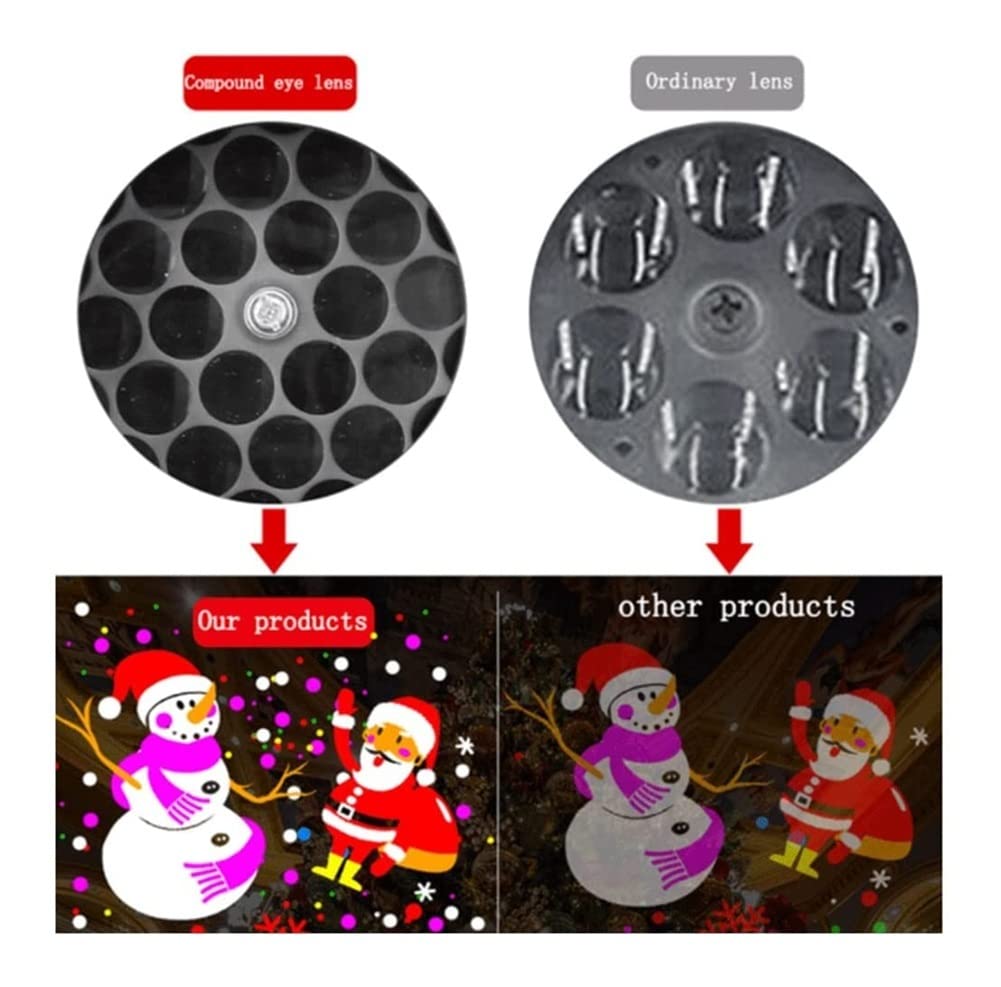 Lovedfgh Christmas Snowflake Lights 16 Patterns Christmas LED Snowflake Projector Light, Projection Outdoor Light Home Garden Party Decor Party Garden Decorations 11.1