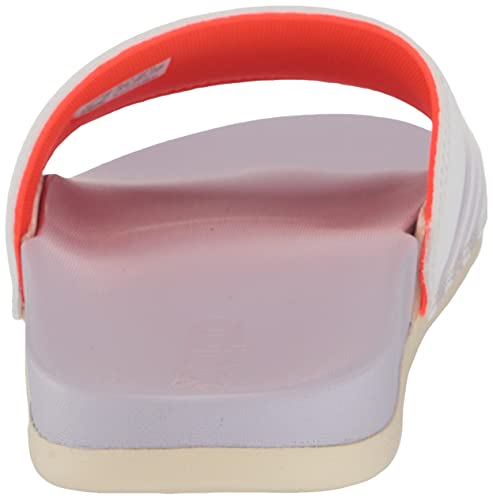 adidas Women's Adilette Comfort Slides Sandal, White/Purple Tint/Wonder White, 8