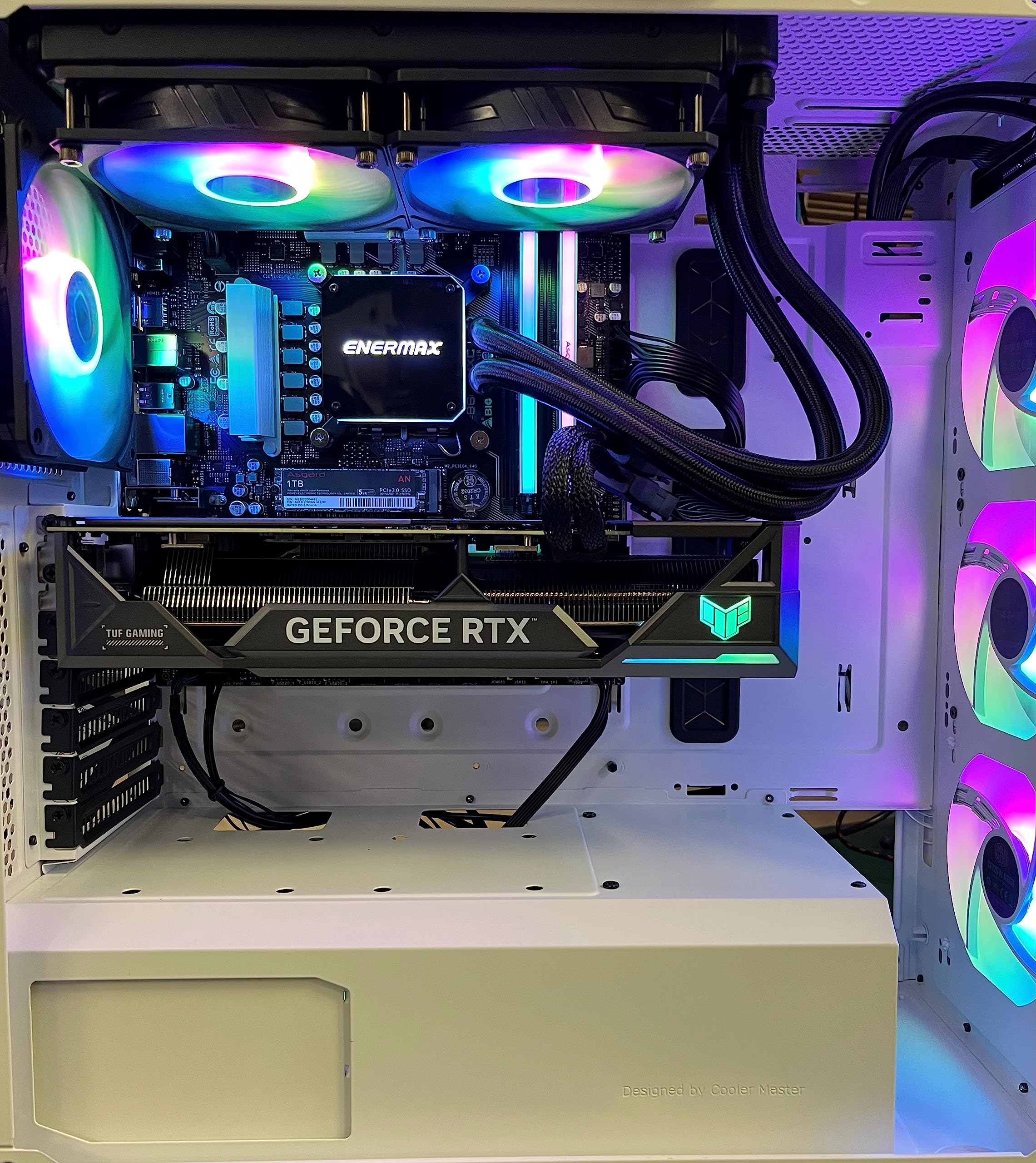 AVGPC Blizzard Series Gaming PC - Intel i7 11700K 8-Core 3.60 GHz, RTX 3070 8GB, 32GB 3600MHz DDR4, 1TB NVME M.2 SSD, 240mm Liquid Cooler, ARGB Fans, TD500 Mesh White Case, Windows 11