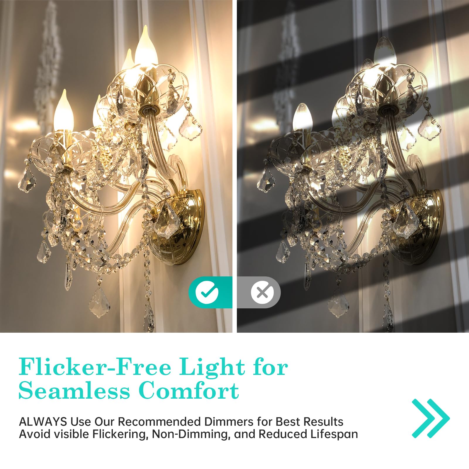 AMDTU E12 Type C 40 Watt Equivalent 2700k Frosted LED Bulb Candelabra Small Base Candle Dimmable Chandelier Light Ideal for Dining Rooms Living Rooms and bedrooms Long Lasting Light for Cozy Settings