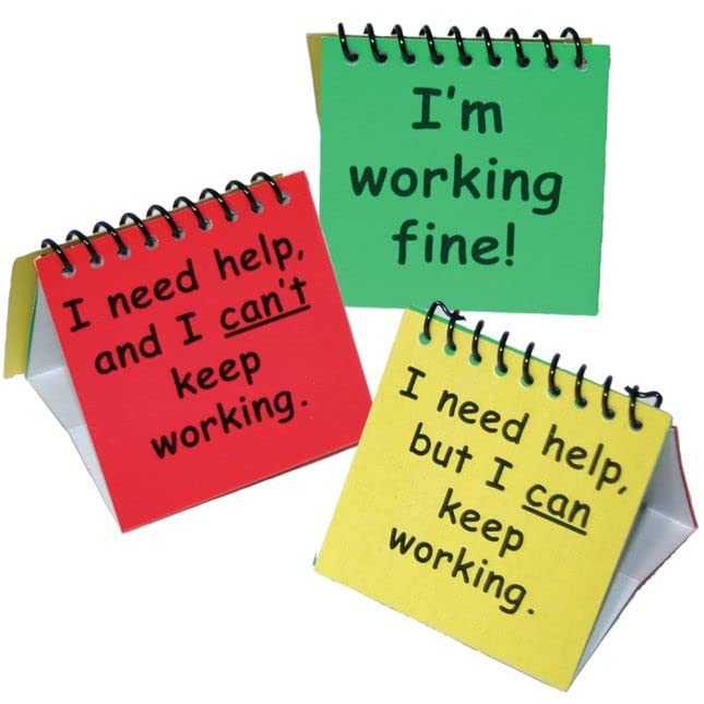 Really Good Stuff I Need Help Mini Flip Chart Signs for Students – Set of 12 - Self Assessment for Students in the Classroom