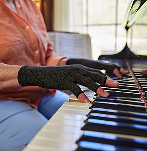 ComfyBrace Arthritis Hand Compression Gloves F.D.A. Comfy Fit, Fingerless Design, Breathable Moisture Wicking Fabric β Ease Muscle Tension, Relieve Carpal Tunnel Aches (Small)