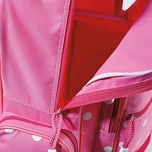 Lillian Vernon Personalized Rolling Luggage for Kids β Pink Polka Dot Design, 6β x 15.5" x 23"H