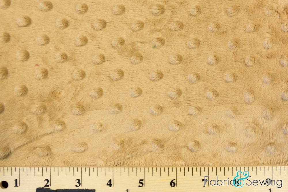 Camel Brown Minky Bubble Dimple Dot Plush Fur Fabric Polyester 58-60"