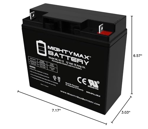 Mighty Max Battery 12V 18AH SLA Battery Replacement for Toyo 6FM14, 6FMH18