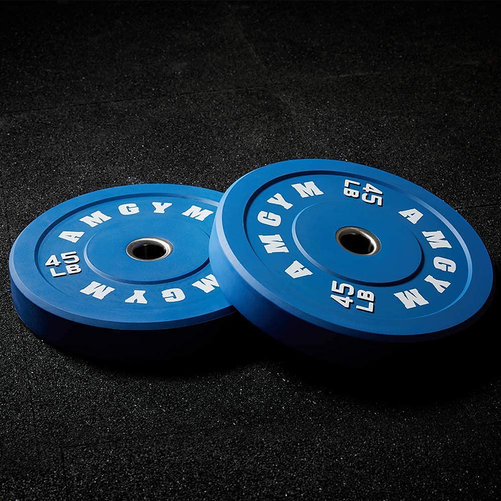 AMGYM Color Olympic Bumper Plate, Weights Plates, Bumper Weight Plate, Steel Insert, Strength Training(160lb set)