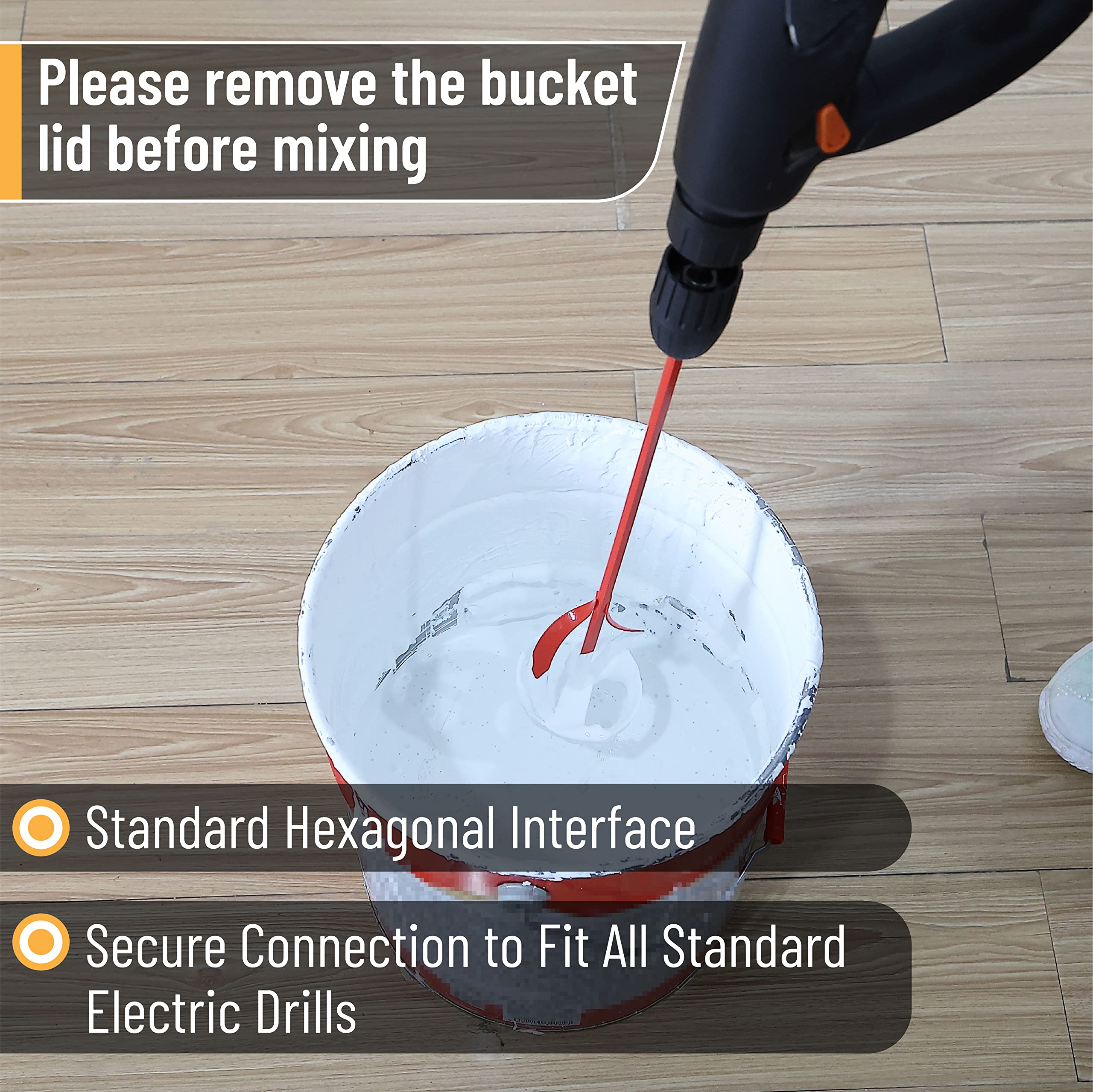 Bates- Paint Mixer, 1 to 3 Gallon Buckets, Mud Mixer, Paint Stirrer for Drill, Paint Mixer for Drill, Drill Mixer Attachment, Paint Mixer Drill Attachment, Drill Paint Mixer, Paint Stirrers