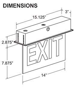 Recessed Green Edge Lit Exit Sign - Single Sided