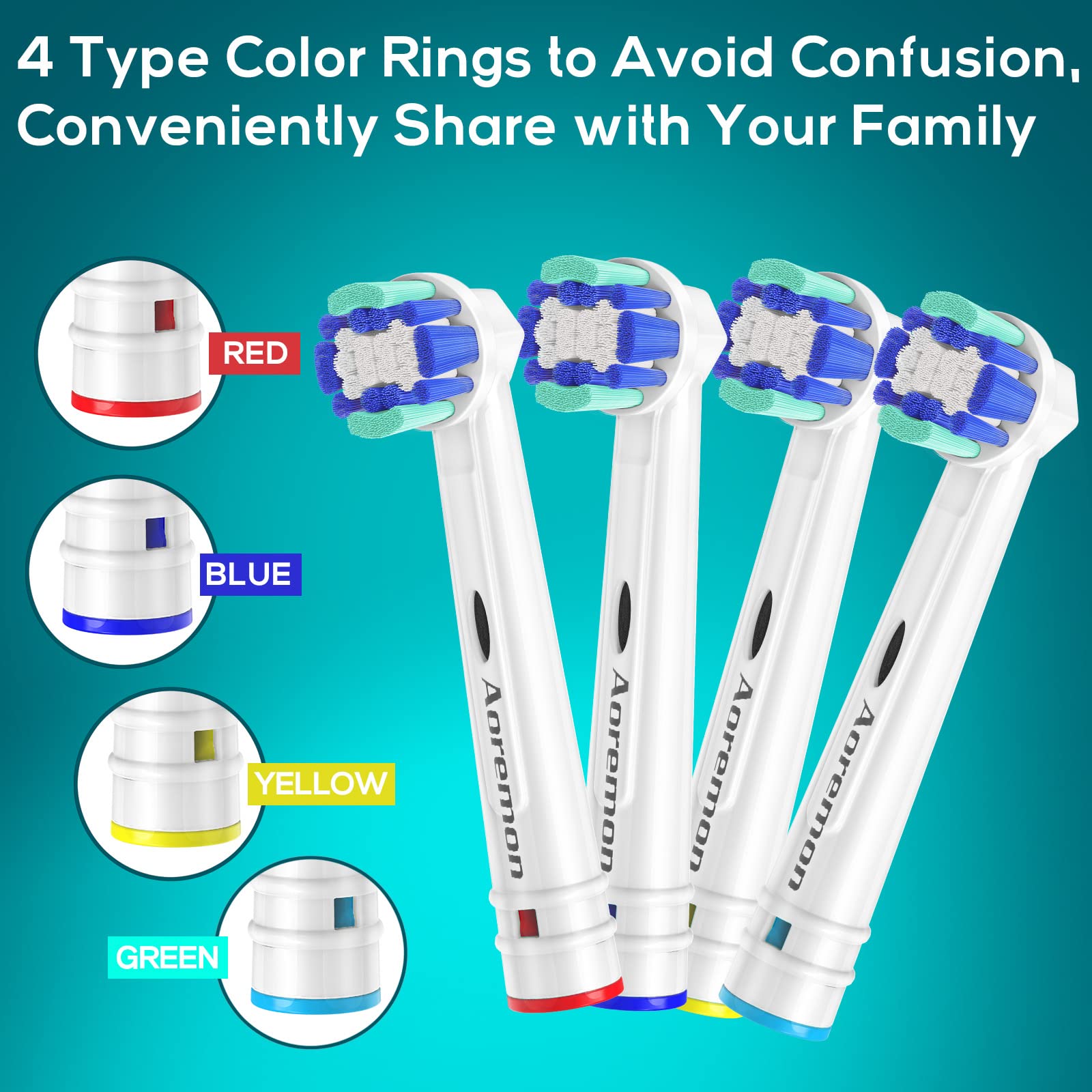 Aoremon Replacement Toothbrush Heads Compatible with CrossAction & Pro GumCare Pro 500/1000/1500 Smart 1500/5000/3000/7000 Genius X/6000/7000/7500/8000,8 Pack