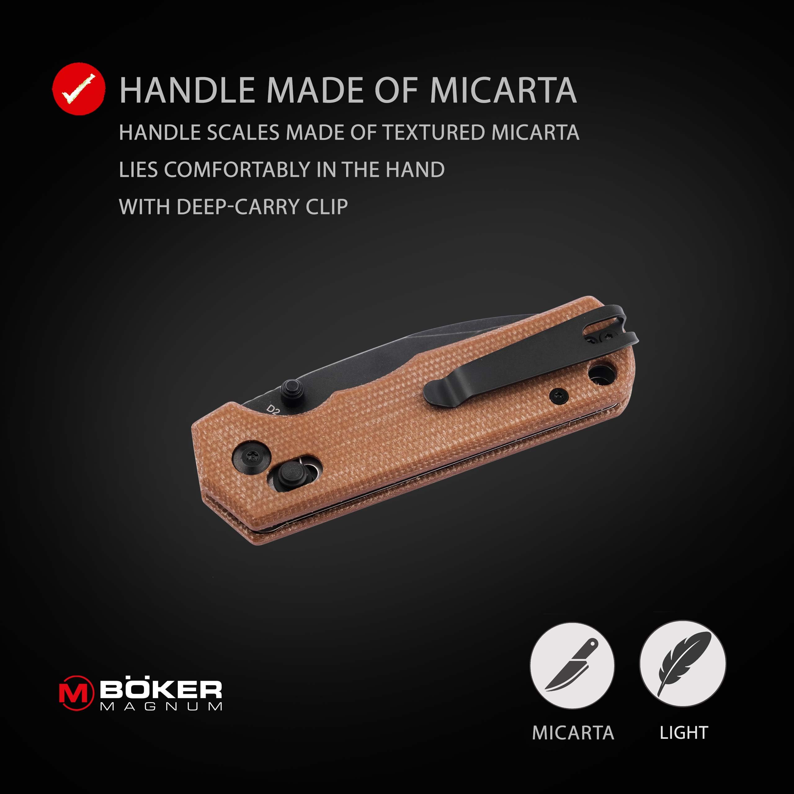 Böker MAGNUM Rockstub Brown Micarta -01SC710
