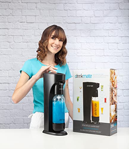 Drinkmate OmniFizz Sparkling Water and Soda Maker, Carbonates Any Drink, ULTIMATE BUNDLE With CO2 and BPA Free Bottles (Matte Black)