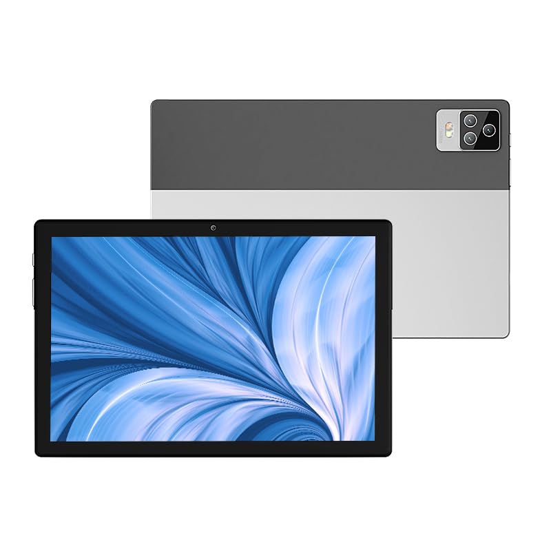 Android 10 Tablet 10.1 Inch, 4GB RAM 32GB ROM Tablets with MTK Octa-Core Processor, IPS FHD 1920 * 1200, 5MP + 13MP, Bluetooth 5.0, Dual-Band WiFi, 4000mAh, with 8 Accessories Gifts (Silver)