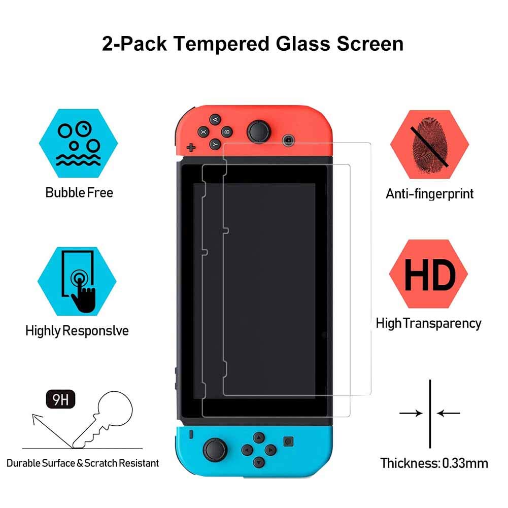 Aosai Case for Nintendo Switch, Protective Case Cover for Nintendo Switch and Joy Con Controller with 4 Thumb Grips and 2 Glass Screen Protector (Strawberry Bear Pink)