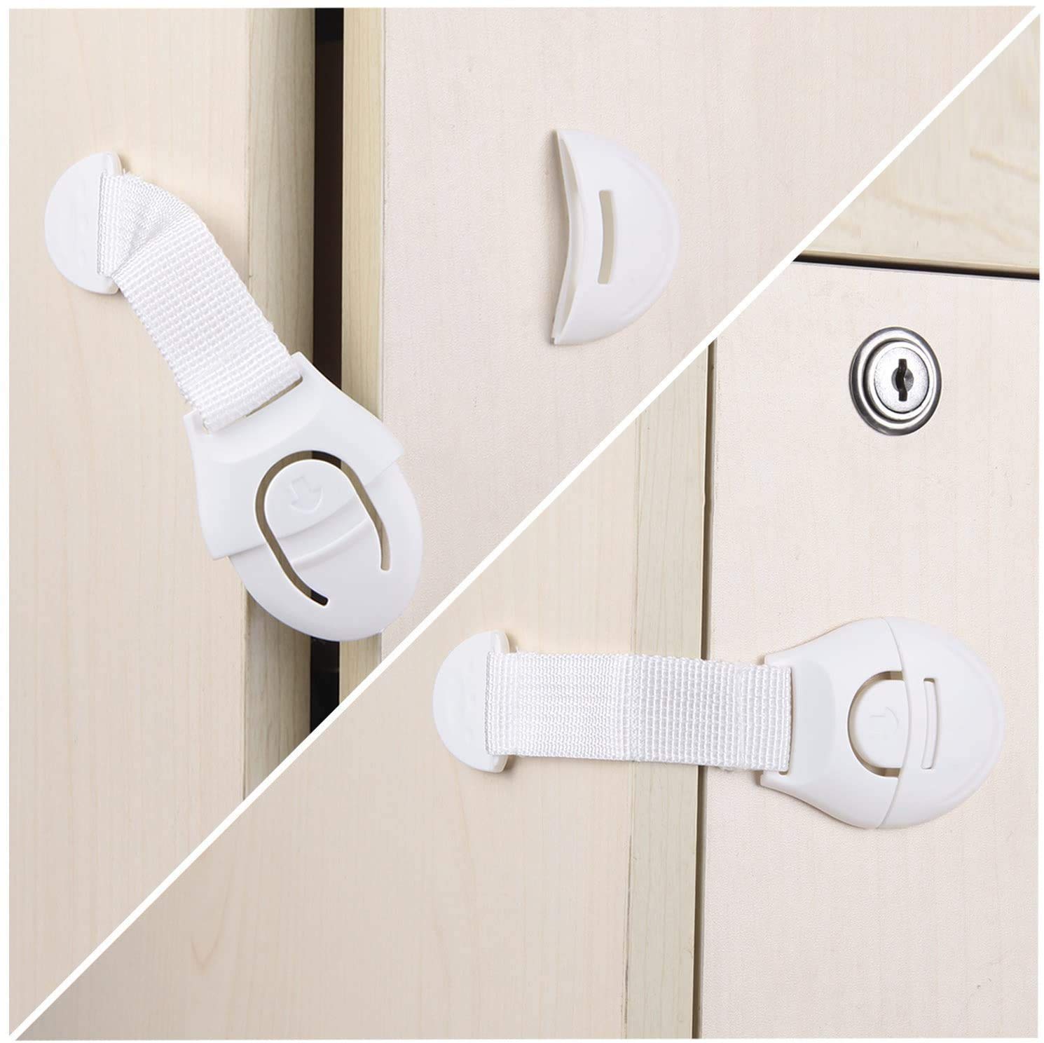 8 PCK KIDZGUARD Baby PROOFING Safety Lock with 3M ADHESIVES| Drawer, Fridge, Toilet Lock | Finger Protector Plastic Clip Lock | Multipurpose Lock | Child Lock | Easy to Install | Easy to USE …