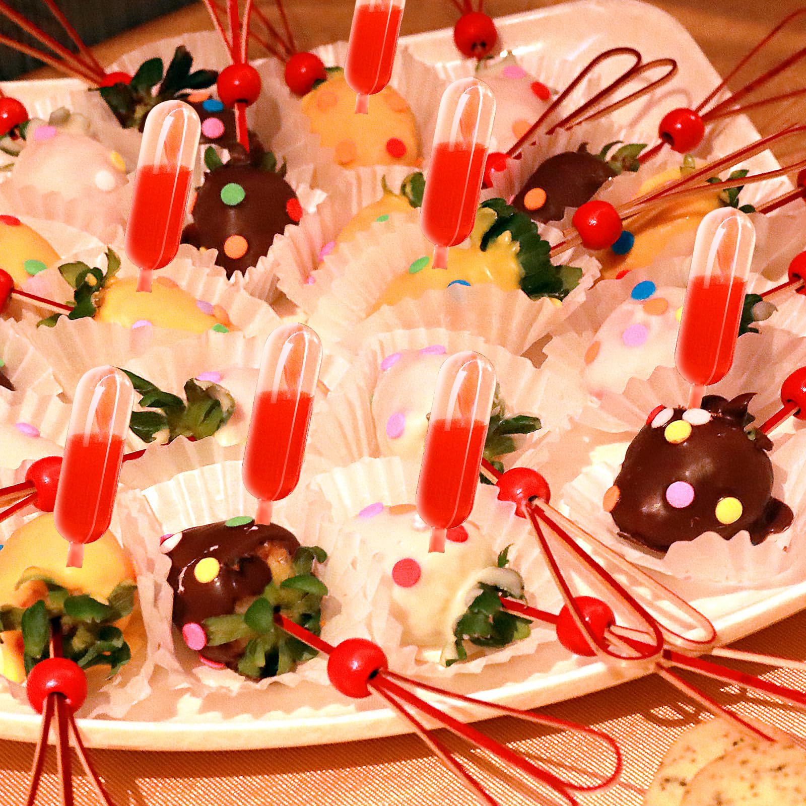 Teenitor Plastic Pipettes Squeeze Dropper Disposable 4ml 100pcs Mini Flavor Injector for Chocolate Strawberries Ice Cream Mini Cakes