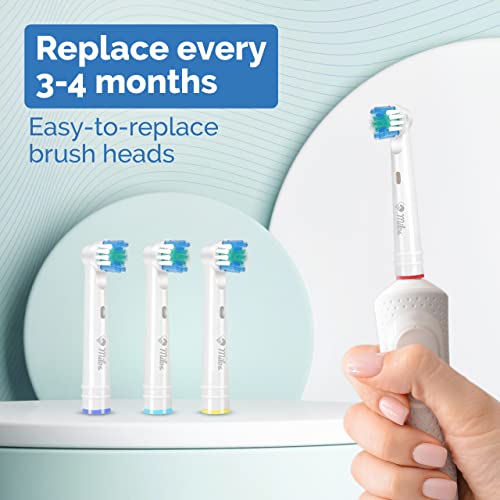 Milos Electric Toothbrush Heads - 4 Pack, Professional Toothbrush Replacement Heads, Compatible with Oral-B Toothbrushes