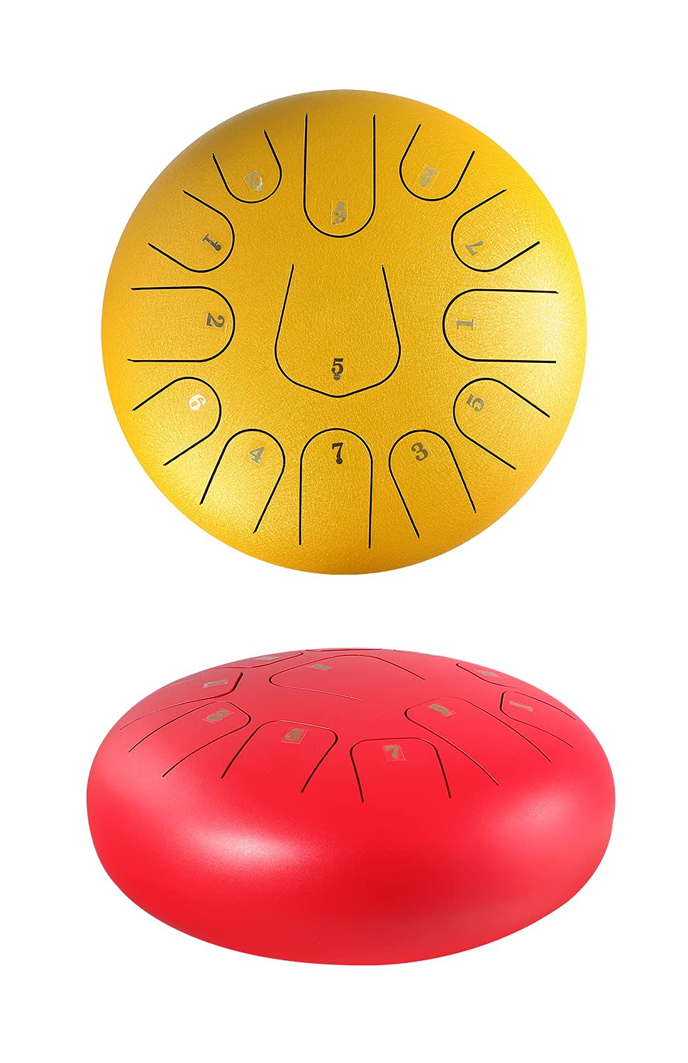 LAOZE Steel Tongue Drum-12 Inch 13 Note Percussion Instrument Lotus Hand Pan Drum with Drum Mallets Carry Bag (6''-8note, Gold)