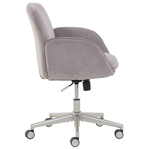Amazon Brand – Rivet Modern Upholstered Swivel Home Office Task Chair, 25.5"W, Ash Gray with Nickel Finish
