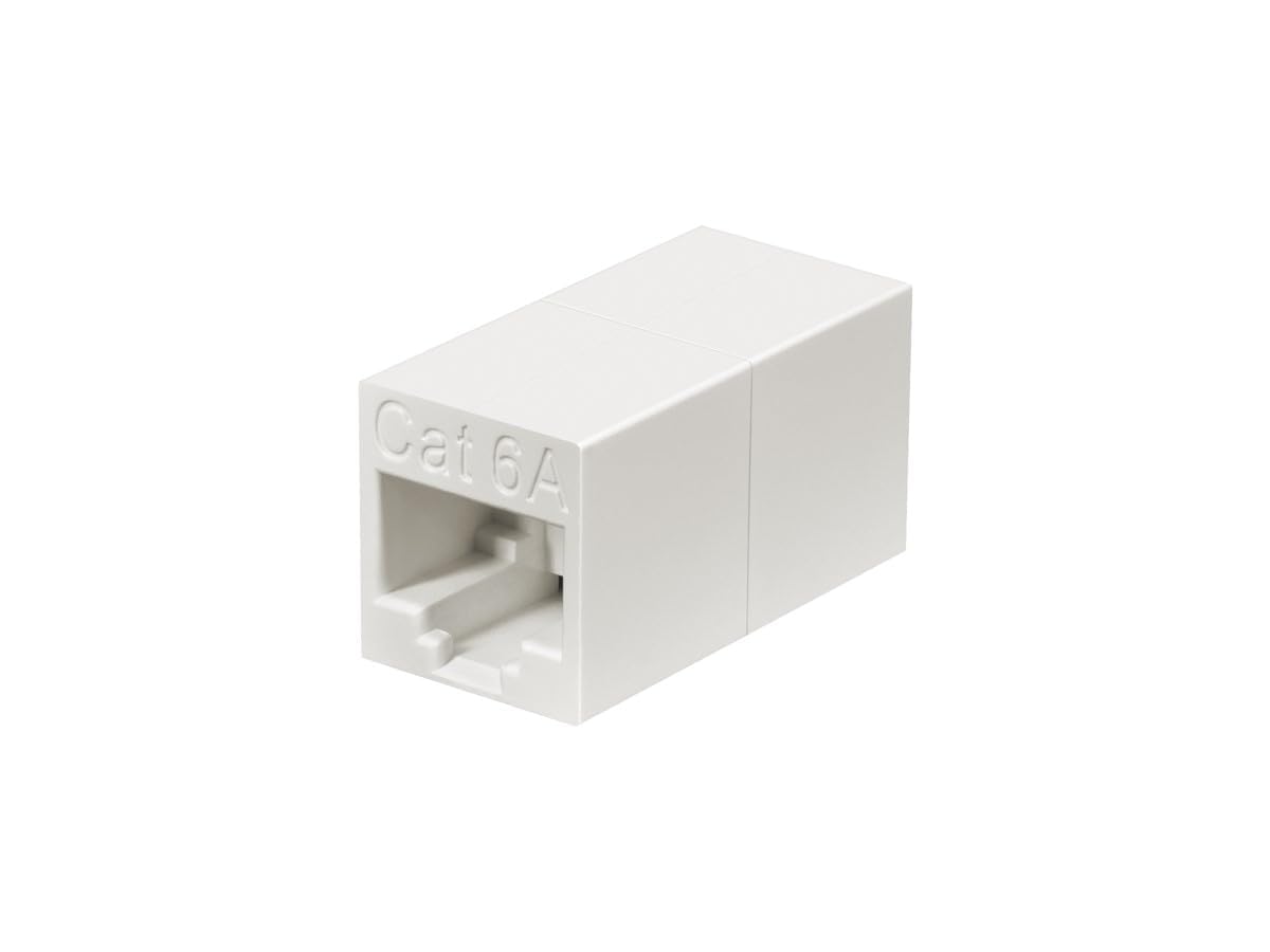 Monoprice Cat6A RJ45 in-Line Coupler, Straight Through, 8P8C, UTP, White