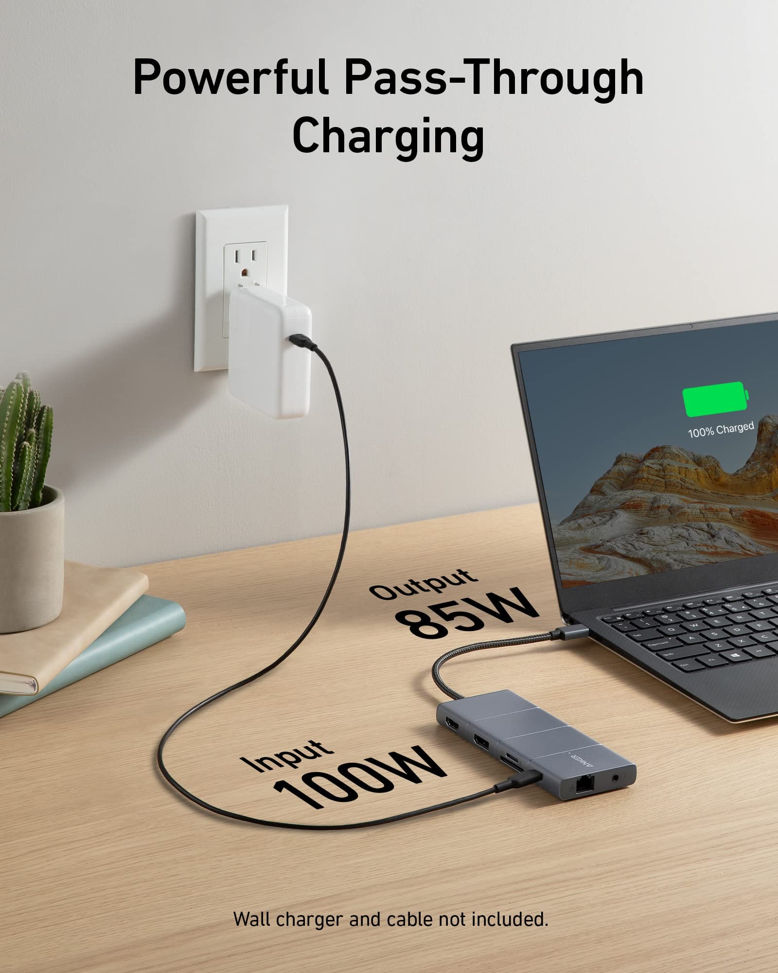 Anker 565 11-in-1 USB C Hub, 10 Gbps USB-C and USB-A Data Ports, 4K HDMI and DisplayPort, 100W Power Delivery, 2 USB 2.0 Data Ports, Ethernet, AUX, microSD and SD Card Slots, for XPS and More