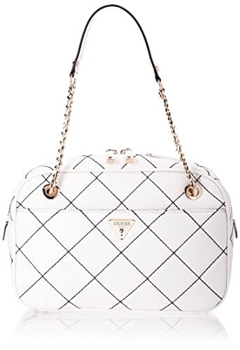 GUESS Cessily Top Zip Shoulder Bag White Multi One Size