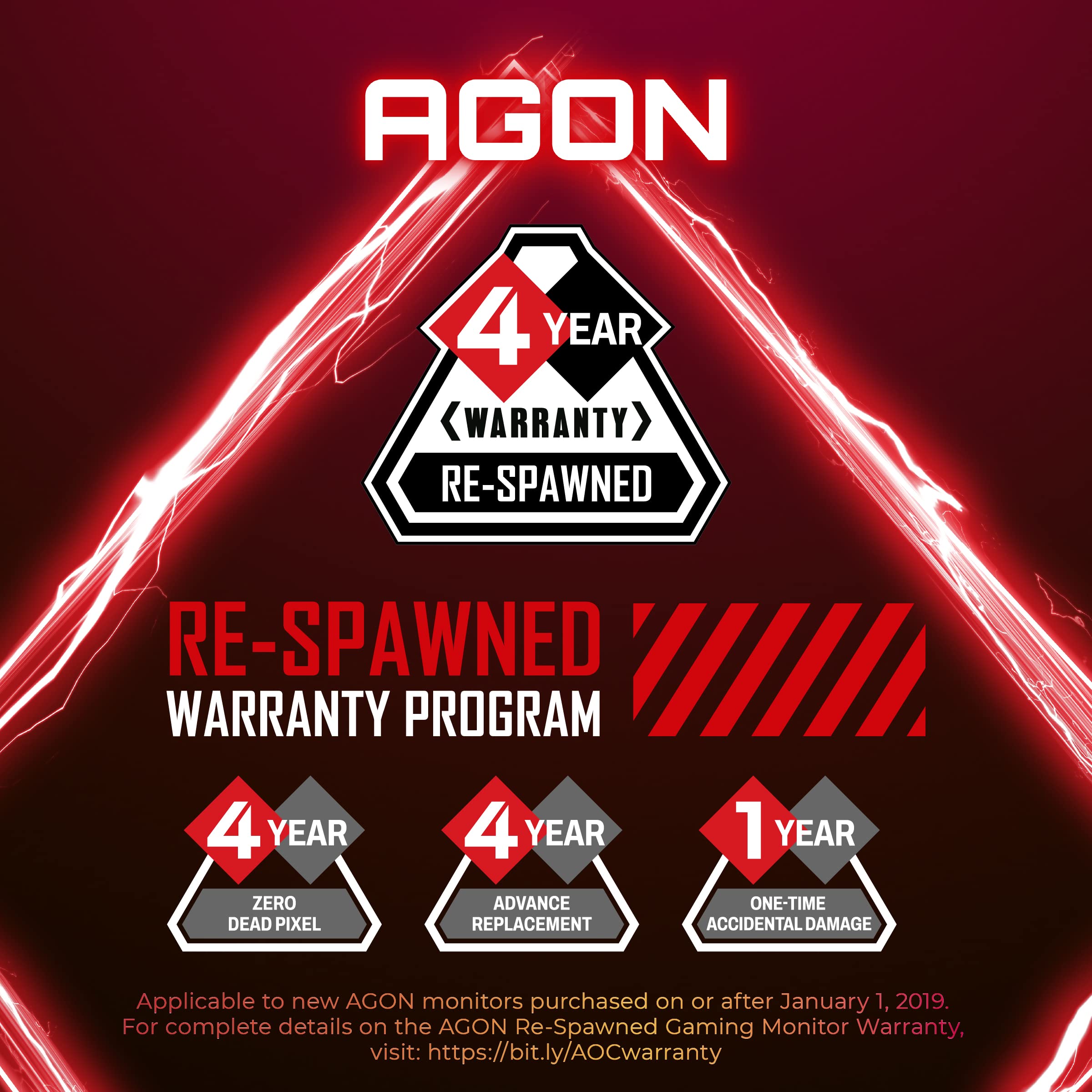 AOC AGON Curved Gaming Monitor 49" (AG493UCX), Dual QHD 5120x1440 @ 120Hz, VA Panel, 1ms Adaptive-Sync, 121% sRGB, Height Adjustable, 4-Yr Zero Dead Pixels Manufacturer Guarantee