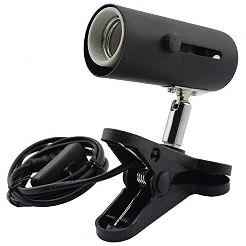 ZHONGJIUYUAN Reptile lamp Holder pet lamp Ceramic Lamp Holder Aquarium Lighting Sun Light UVB Lamp Clip for Fish Tank Turtle Lizard Habitat (Black)