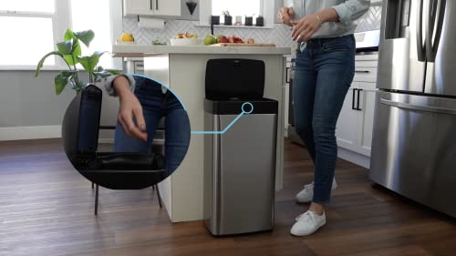 SIMPLI-MAGIC Sensor Trash Can Automatic Touchless Kitchen Garbage Bin, Stainless Steel, 13 Gallon