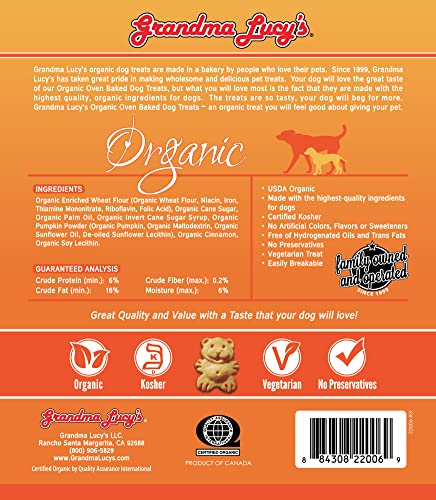 Grandma Lucy's - Organic Baked Dog Treats - Pumpkin - 14Oz