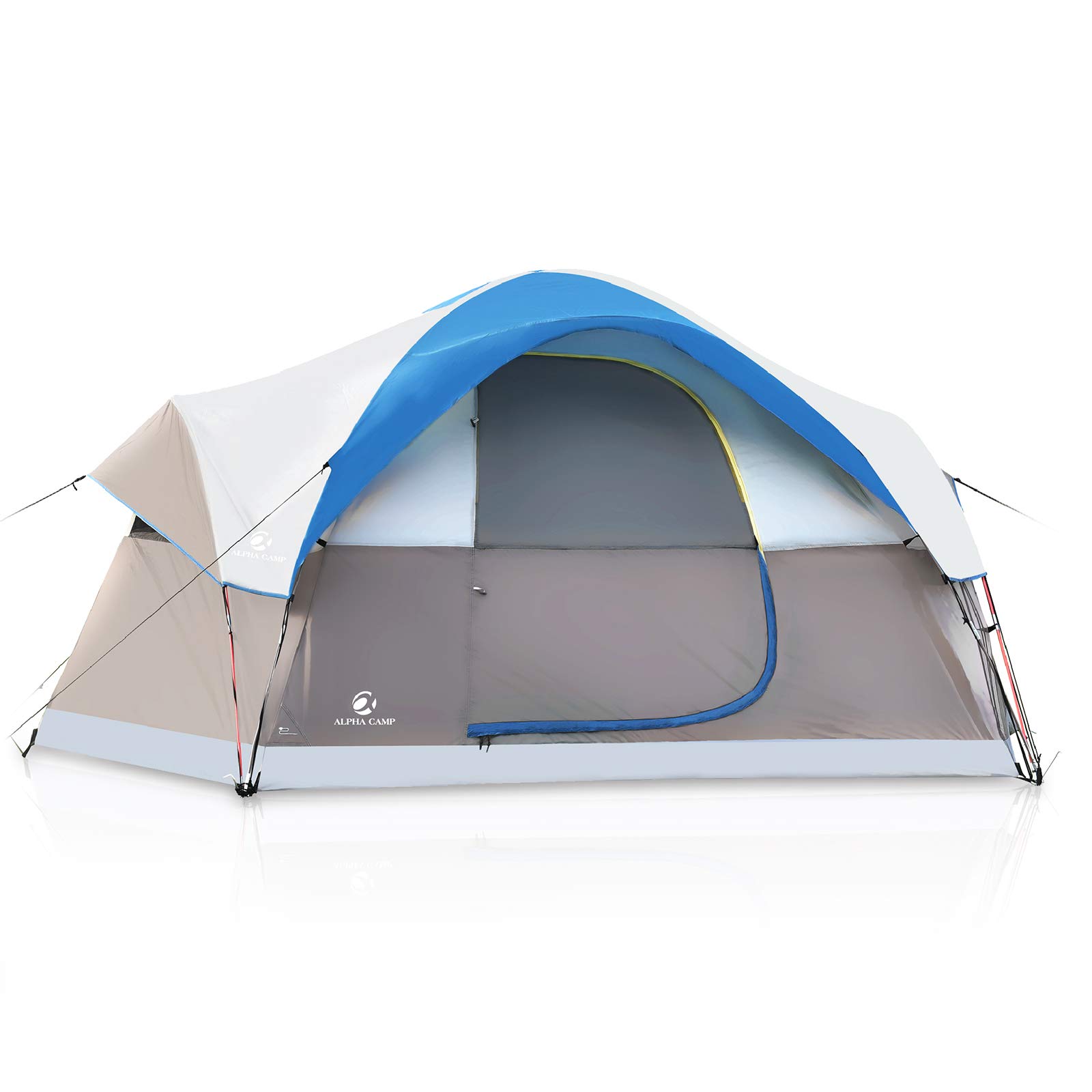 ALPHA CAMP Dome Family Tent Camping Tent 6 Person - Blue 14' x 10'