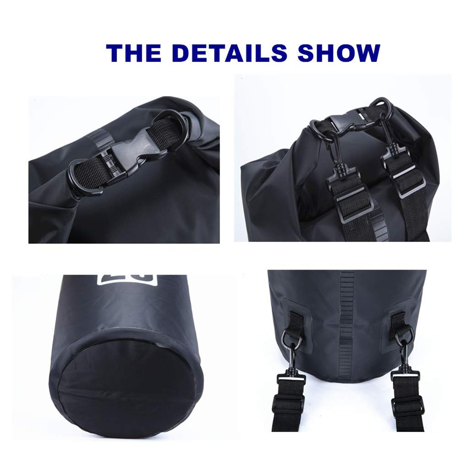AKJMMZ Waterproof Dry Bag, 20L Roll Top Lightweight Dry Storage Bag Backpack for Travel, Swimming, Boating, Kayaking, Camping and Beach