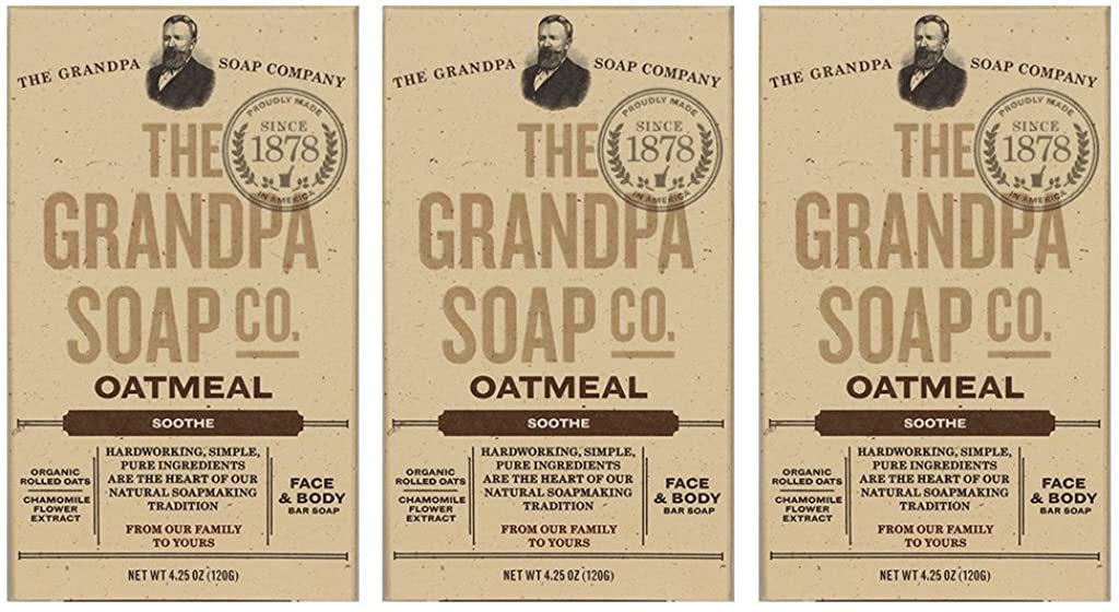 The Grandpa Soap Company Oatmeal, 4.25 Ounce (Pack of 3)
