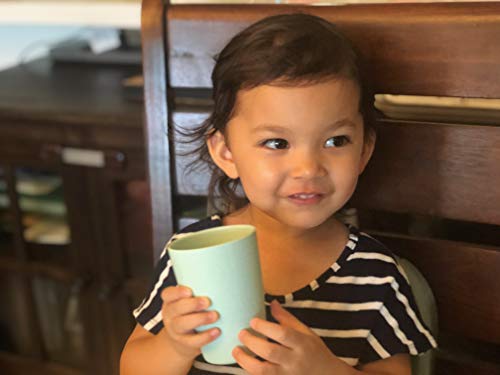 Miracle Bean X Kids Bamboo Fibre Drinking Cups, (Set of 6) for Milk, Juice, Water, Non Toxic, Biodegradable, Eco Friendly 8oz