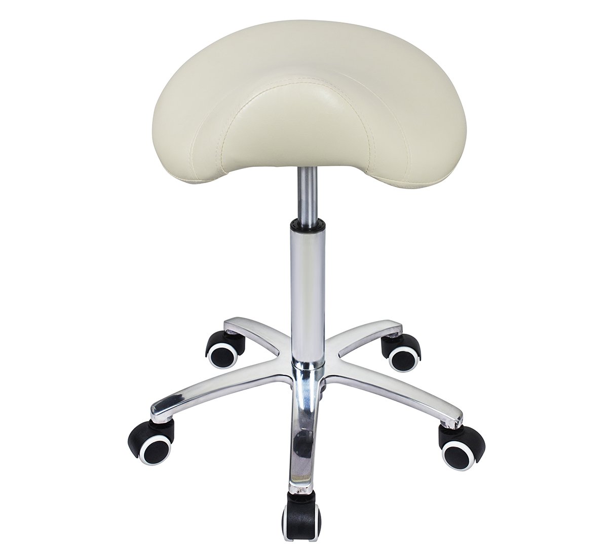 Antlu Saddle Stool Chair with Back Ergonomic Rolling Esthetician Seat for Salon Tattoo Shop Spa Home Dentist Clinic (with Backrest, Black)