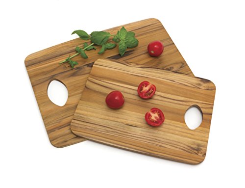 Lipper International Teak Wood Cutting Boards, Set of 2, Includes 1 Small and 1 Large