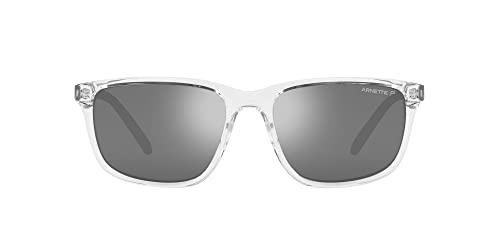 ARNETTE Unisex Sunglasses Crystal Frame, Dark Grey Mirror Silver Polarized Lenses, 58MM