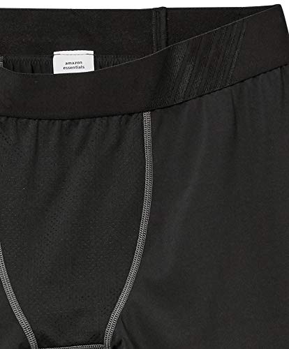 Amazon Essentials Men's Base Layer 6" Control Tech Short, Black, Medium